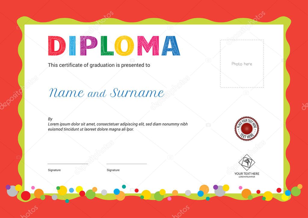 Plantilla de certificado o diploma de campamento de verano para niños ...