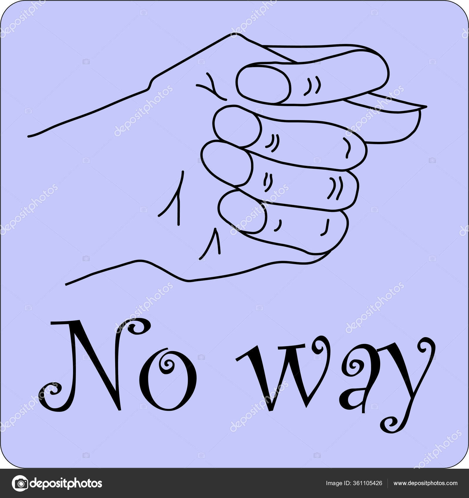 Fico Fig Gesture Drawn Means Black Lines Purple Background Words Stock ...