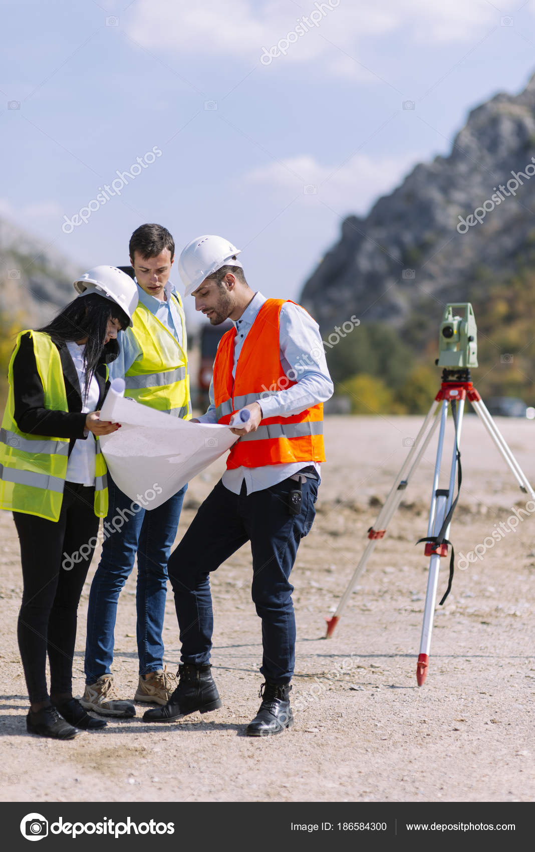 Civil Engineers Construction Site Construction Concept Stock Photo by ...