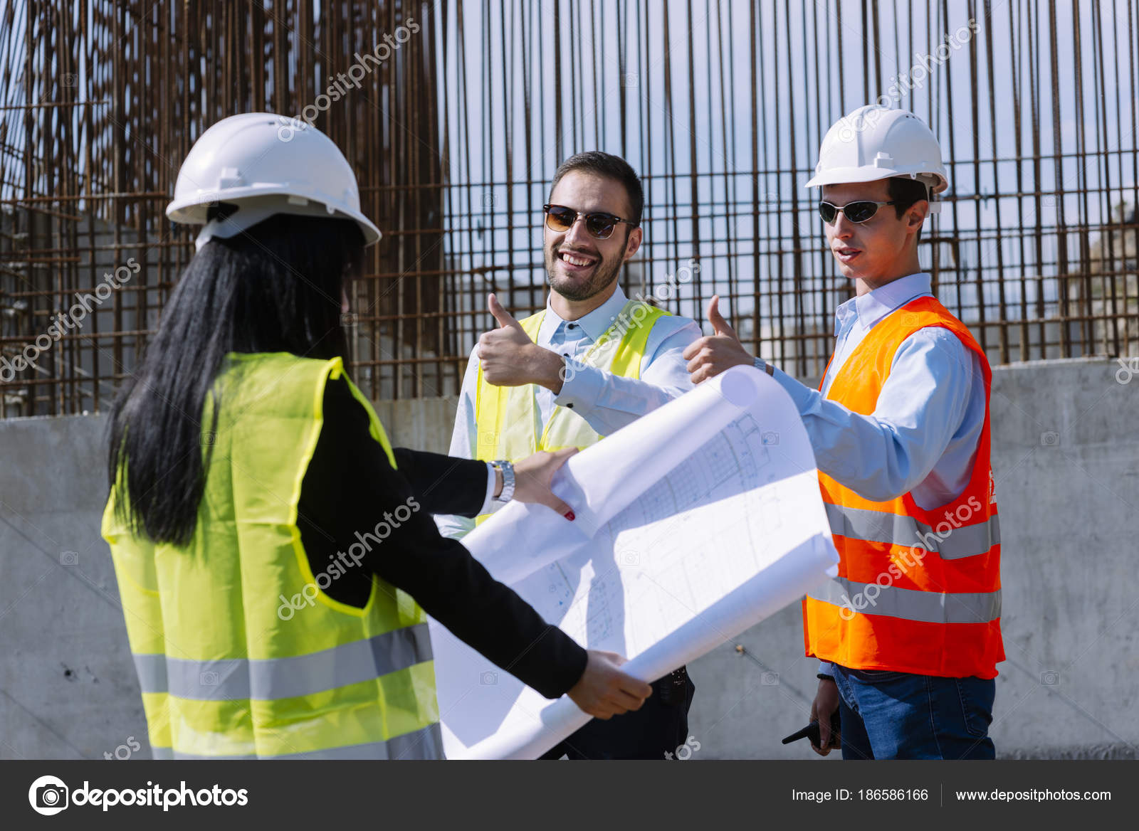 Civil Engineers Construction Site Construction Concept — Stock Photo ...