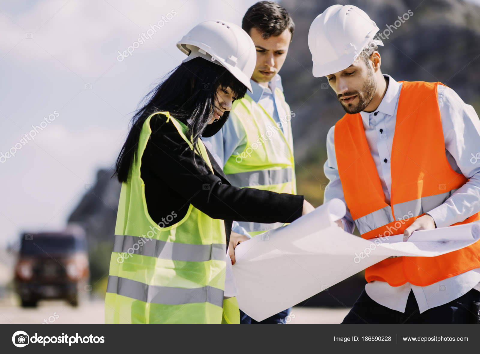 Ingenieros Obra Concepto Construcción: fotografía de stock ...