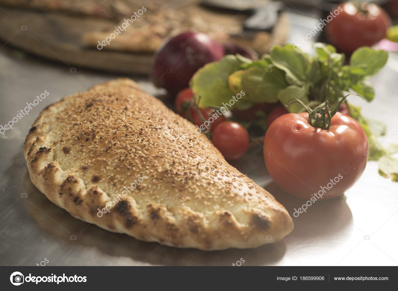 Very Hot Pizza Calzone Closed Pizza ⬇ Stock Photo, Image by ...