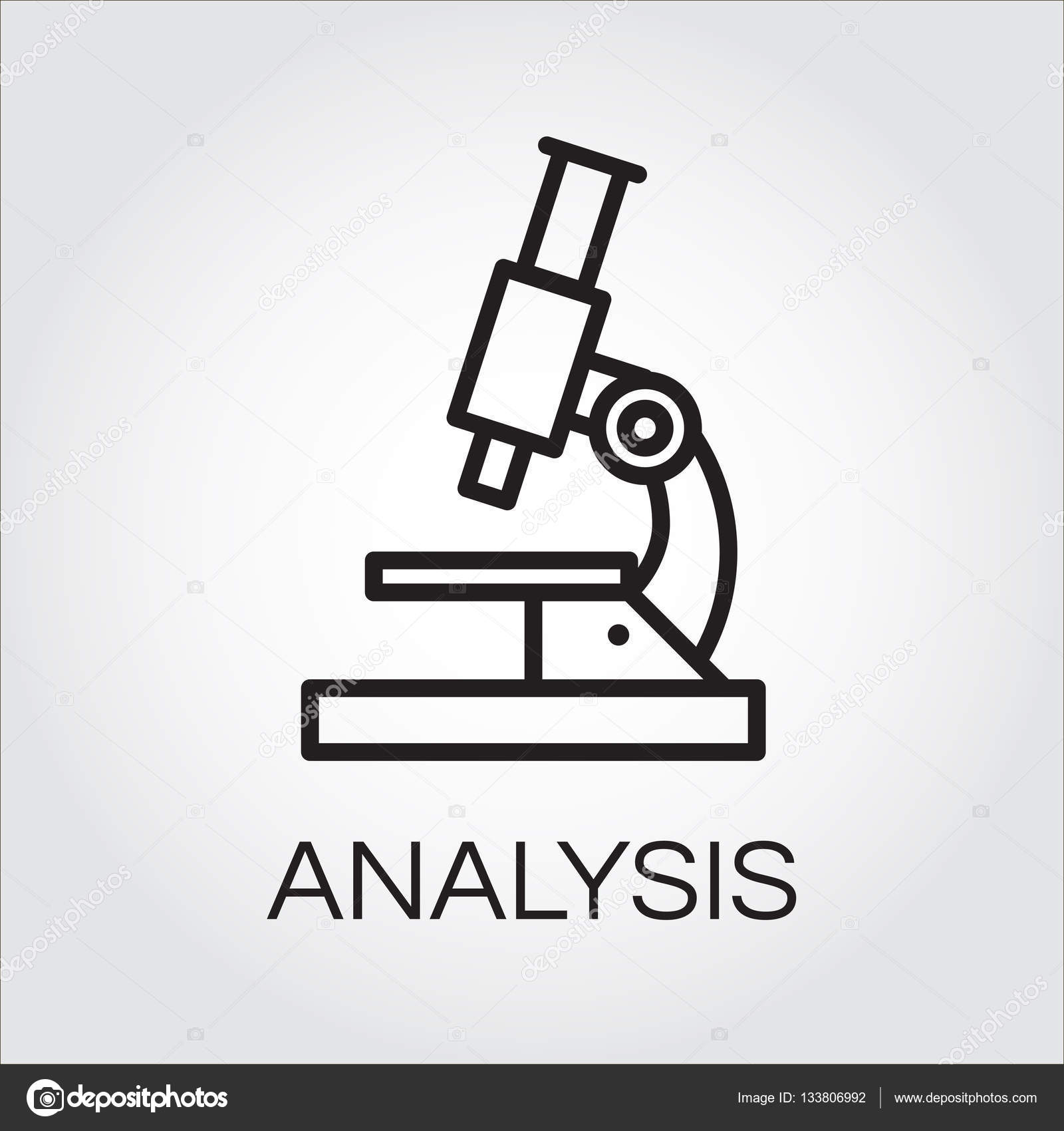 Black microscope icon on light gray background in outline style Stock ...