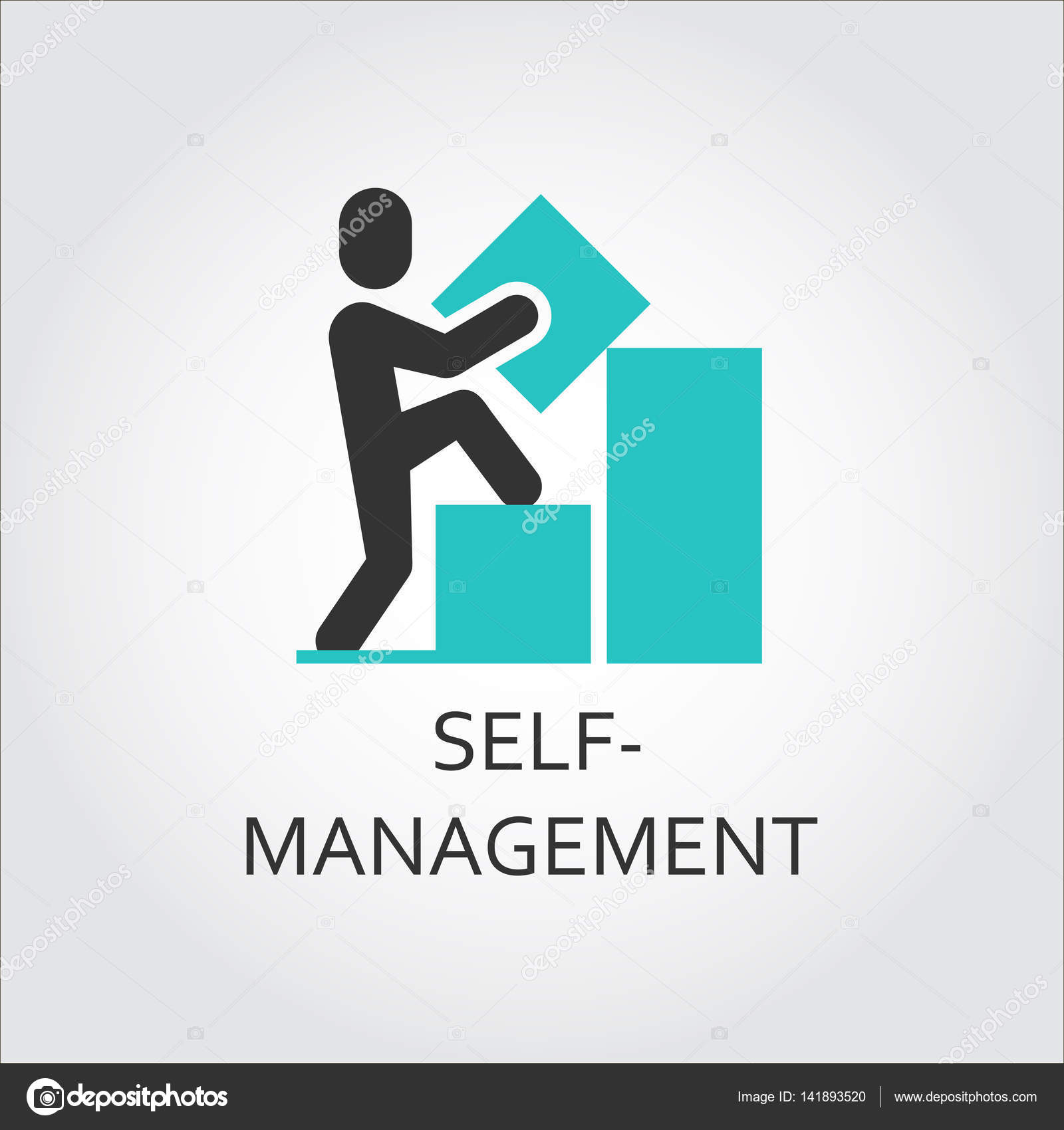 Icon of man builds graph, self-management concept — Stock Vector © Fish ...