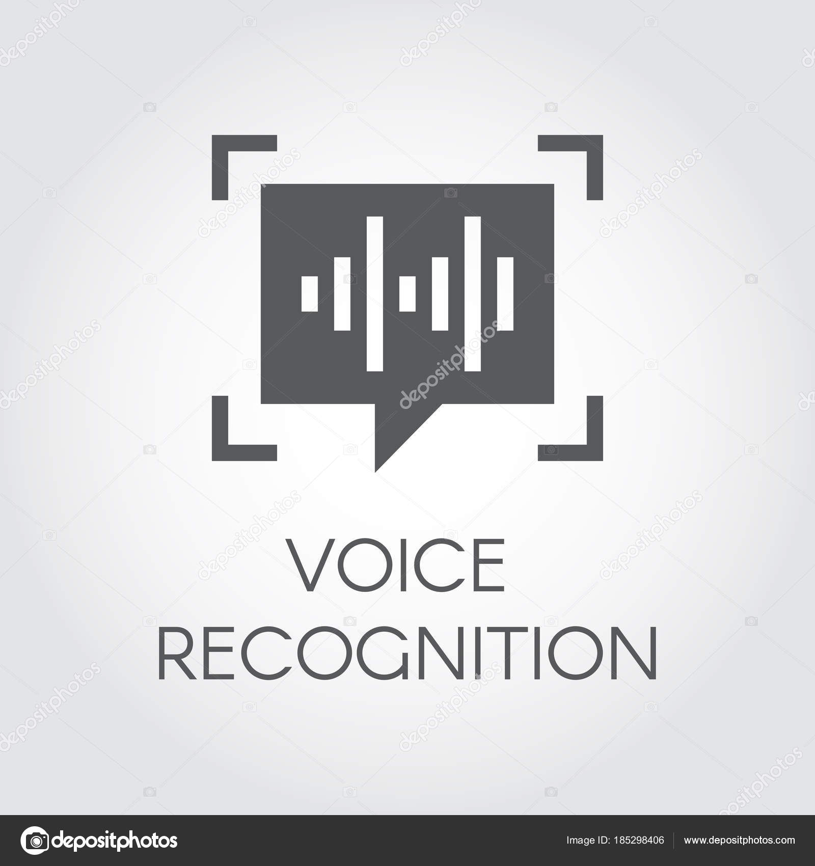 Voice recognition black flat icon. Intelligent audio identification ...