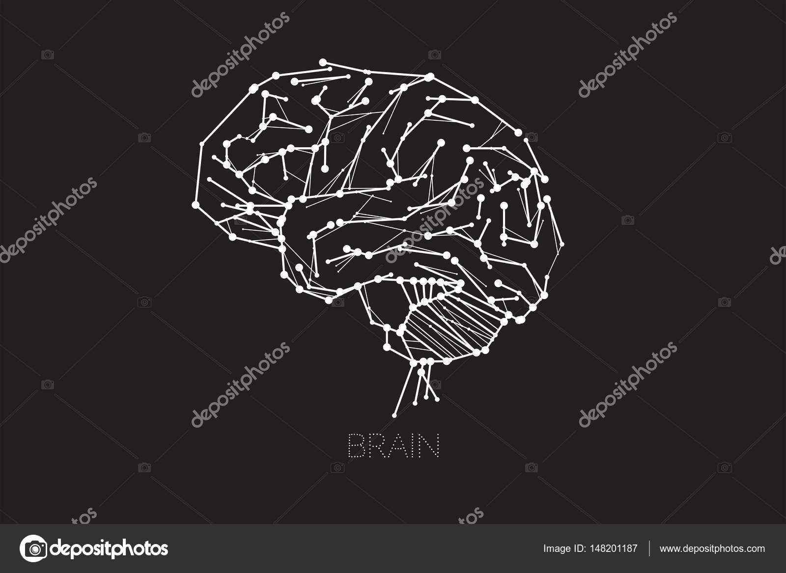 Human brain line dot design concept — Stock Vector © tuastock #148201187
