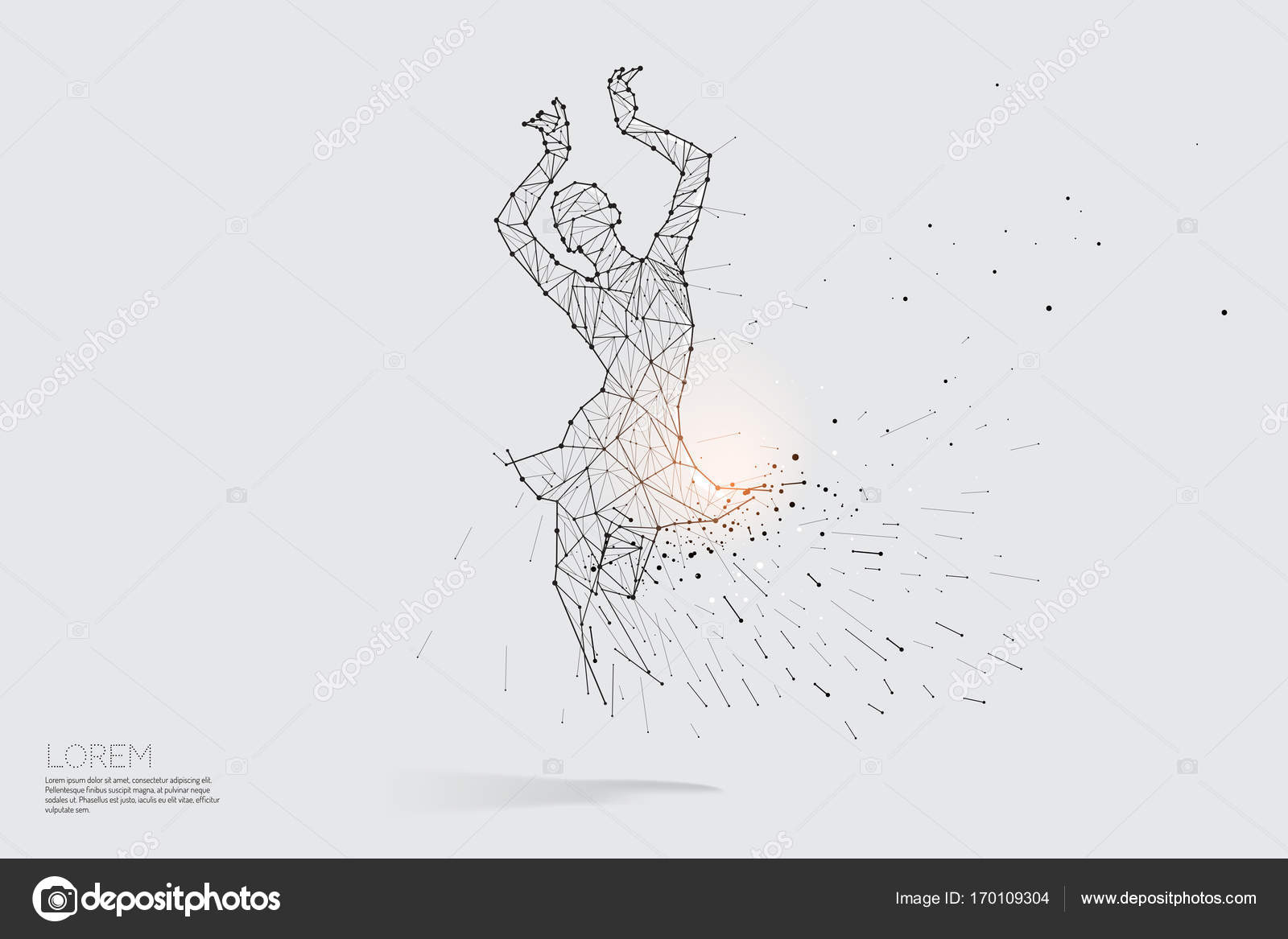 The particles line and dot of lady dance. Stock Vector by ©tuastock ...