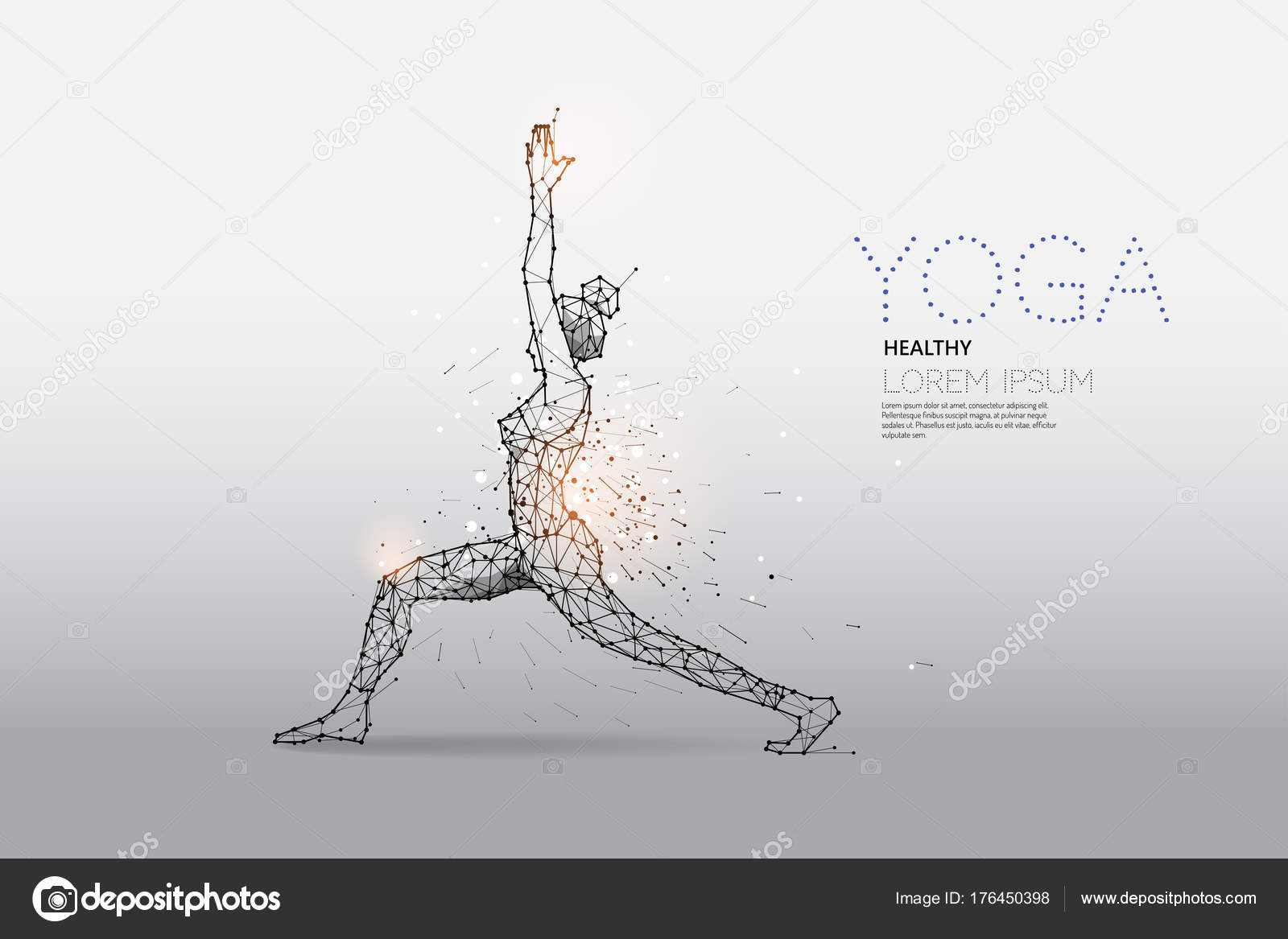 The particles, geometric art, line and dot of Yoga Stock Vector Image ...
