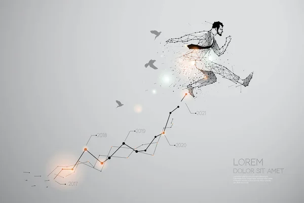 Running man. Motion art line dot concept Stock Vector Image by ...