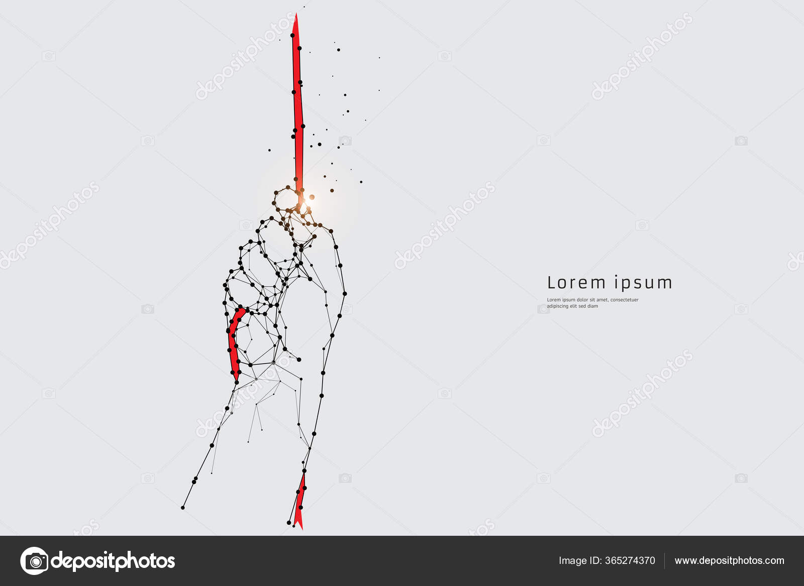 Particles Geometric Art Hand Pulling Abstract Vector Illustration ...