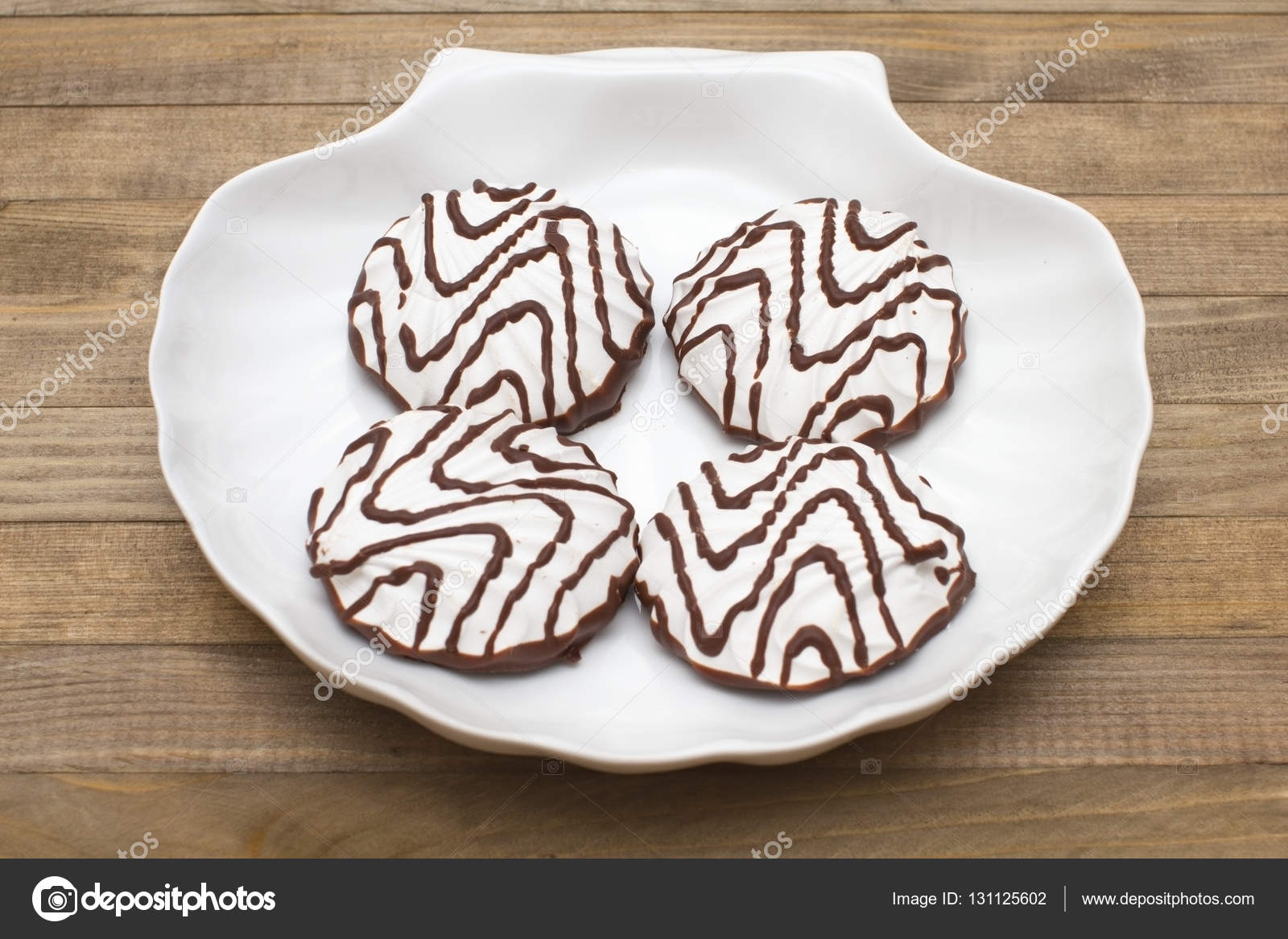 Zephyr with chocolate decoration — Stock Photo © lord_photon #131125602