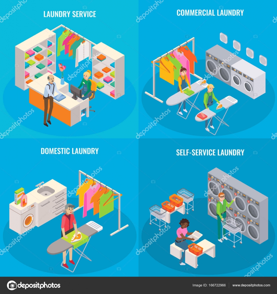 Vector set of isometric laundry concepts Stock Vector by ©SiberianArt 166722966
