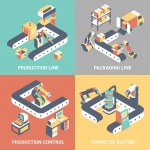 Isometric Factory Flowchart Stock Vector Image by ©macrovector #74008565