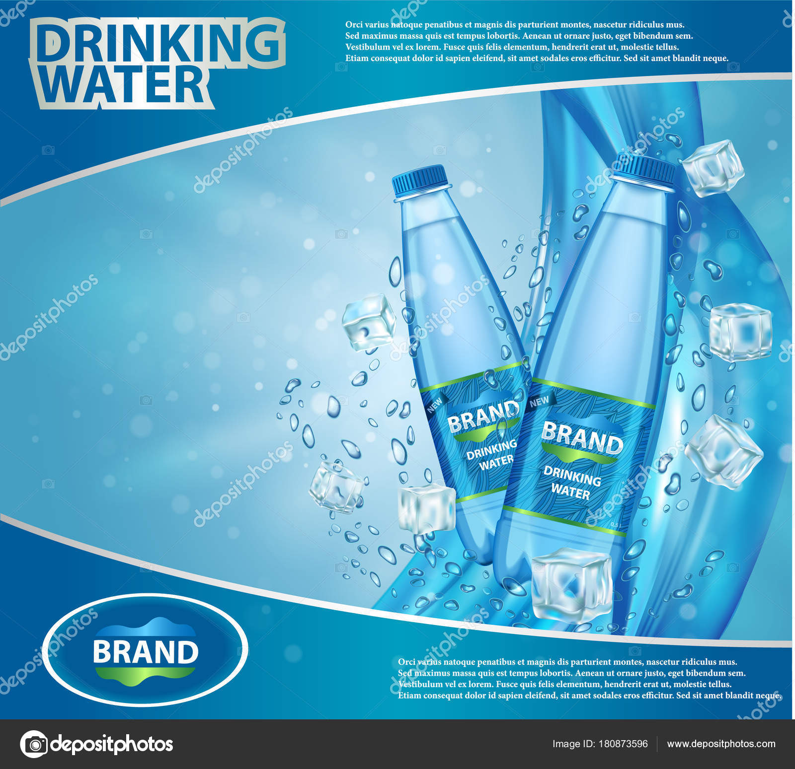 Drinking water ad vector realistic illustration — Stock Vector ...