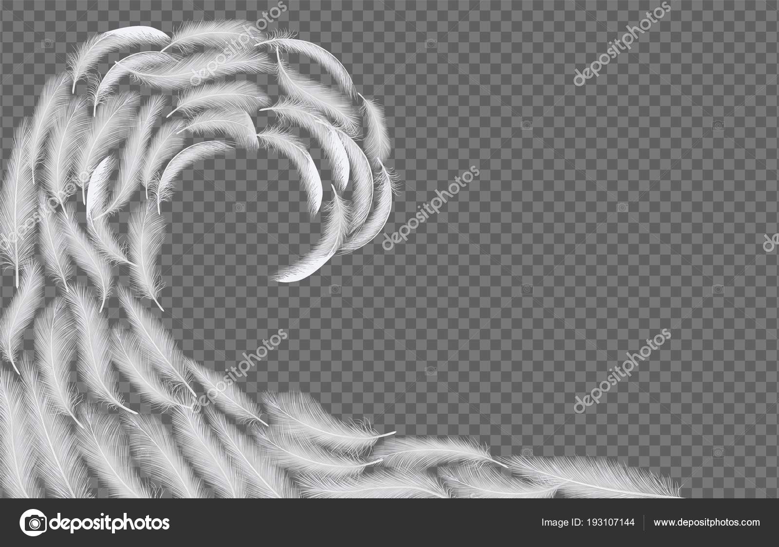 White feathers wave vector realistic illustration Stock Vector Image by ...
