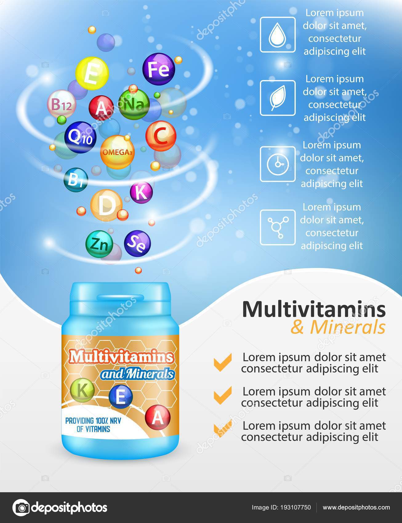 Multivitamin complex ad vector design template Stock Vector Image by ...
