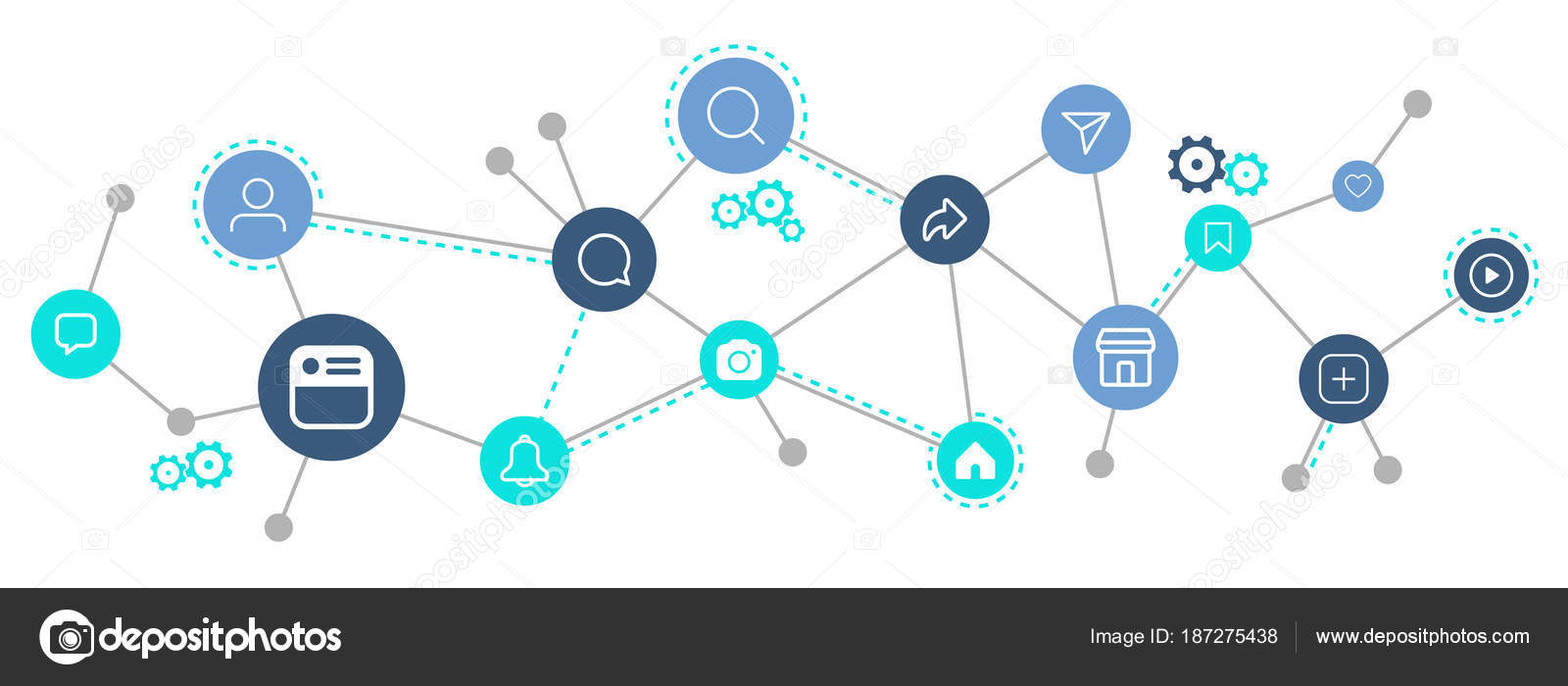 Social media icon connection concept, vector illustration Stock Vector ...