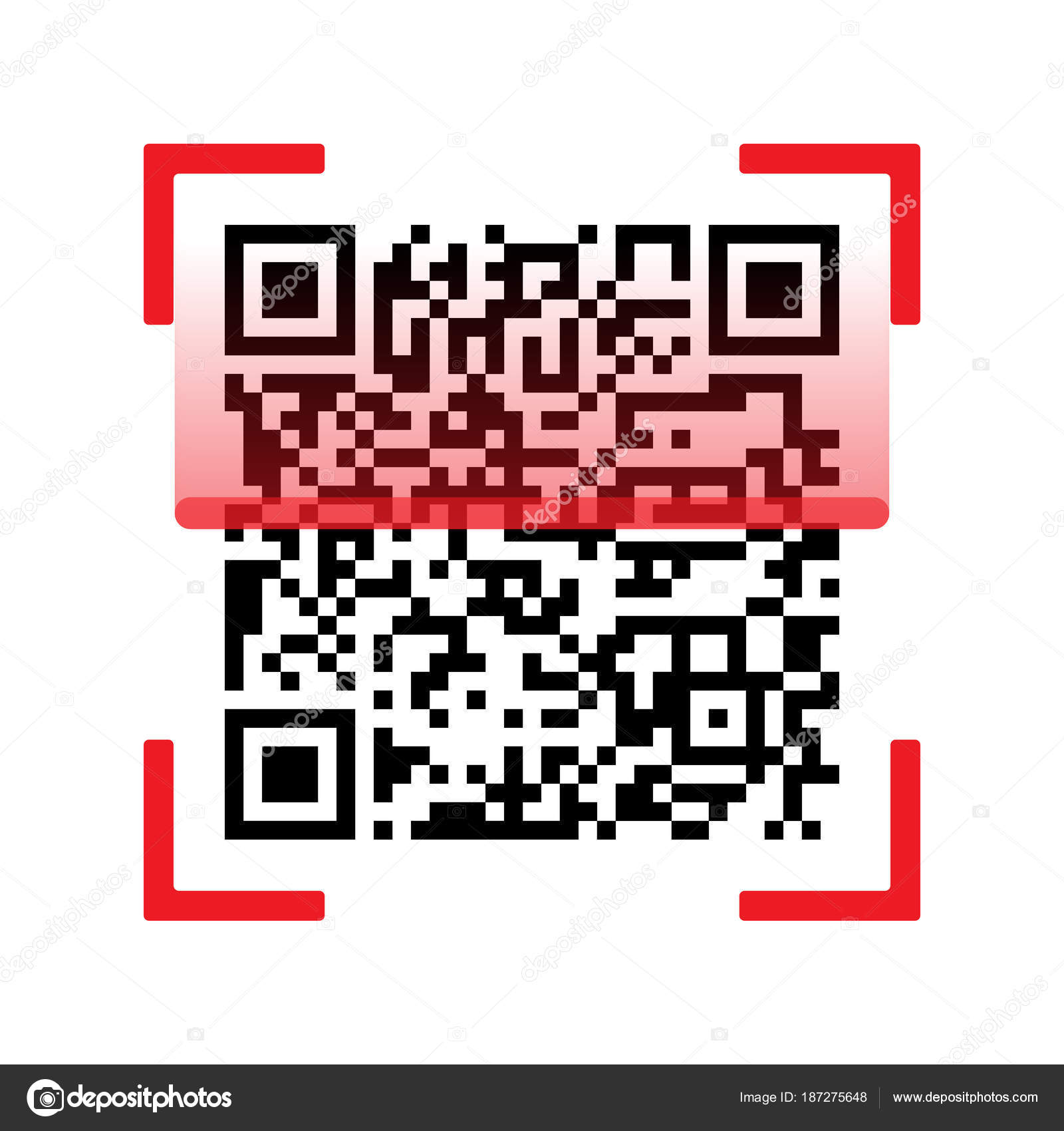 QR code scanning isolated on white background, vector illustration ...