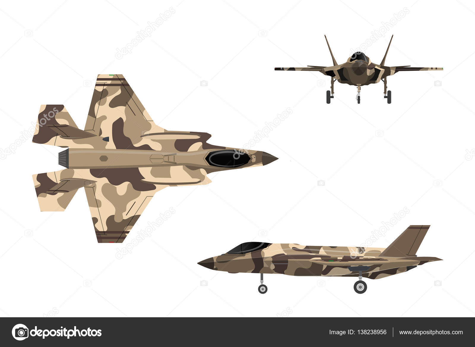 Avión de combate. Avión de guerra en estilo plano. Aviones militares en ...