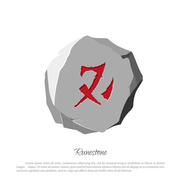 Rune Stone On A White Background In Cartoon Style The Object To