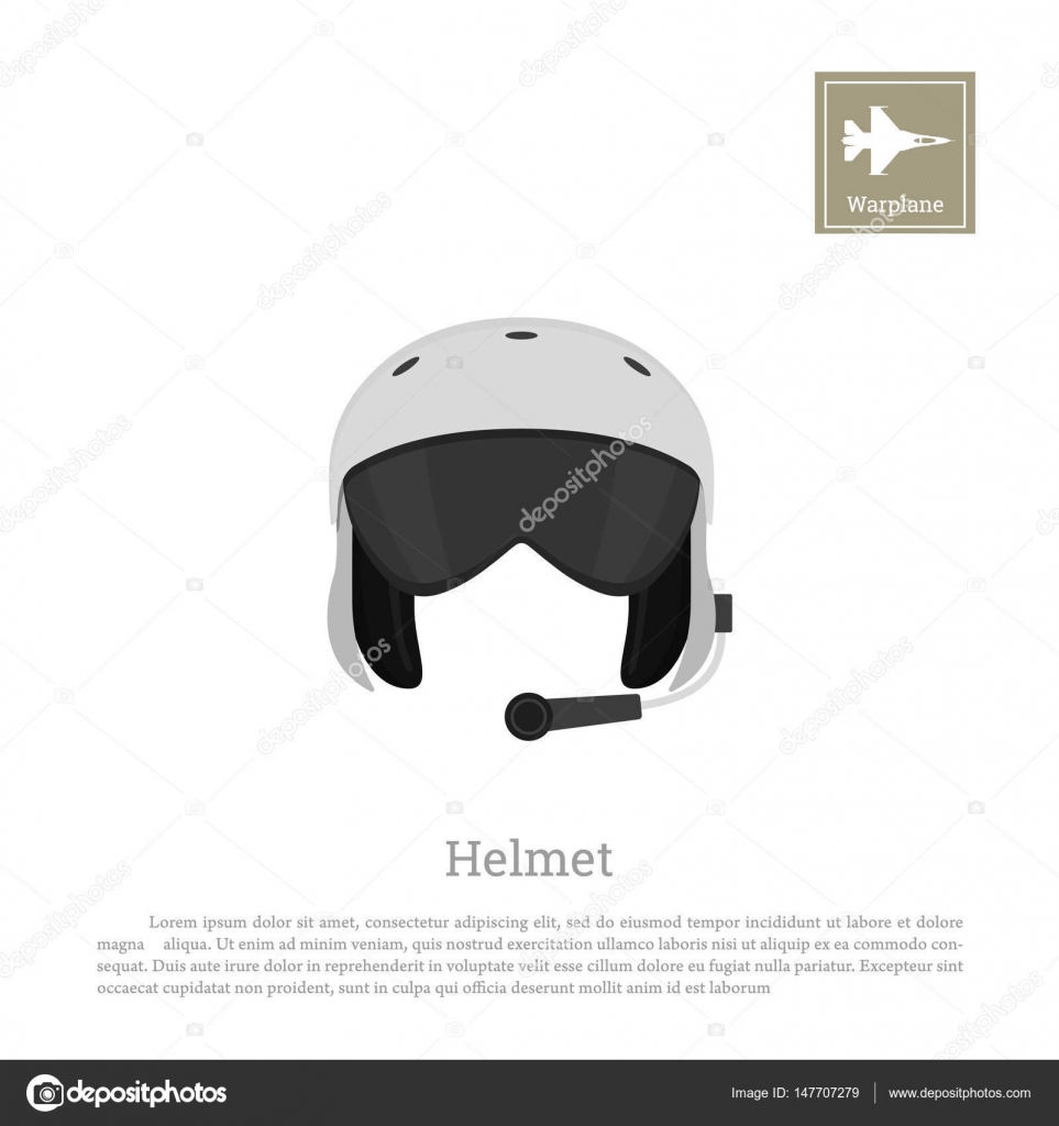 Aircraft pilot's helmet. Military aviator equipment Stock Vector by ...