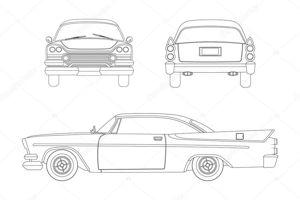 Schema Di Disegno Di Muscle Car 646 Drawing Sports Cars Stock Photos,