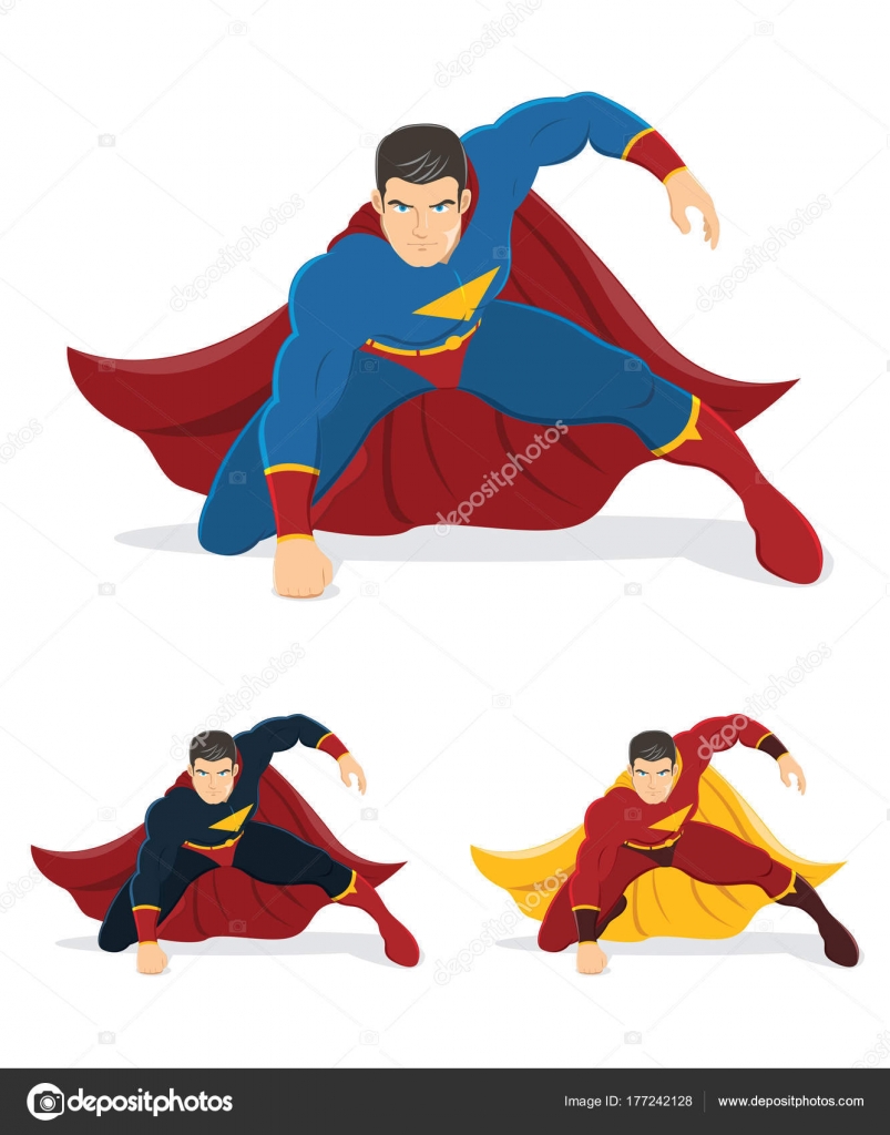 Superman Flying White Background