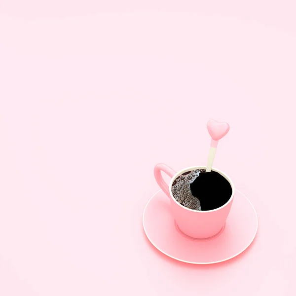 Coffee pink cup on pink pastel background minimal concept Stock Photo ...