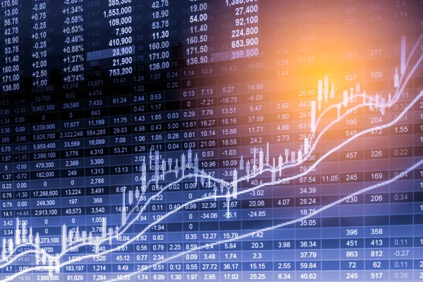 Index graph of stock market financial indicator analysis on LED ...