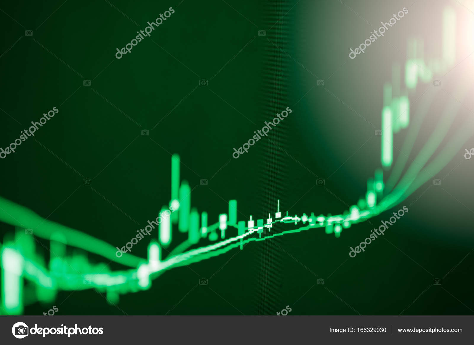Index graph of stock market financial indicator analysis on LED ...