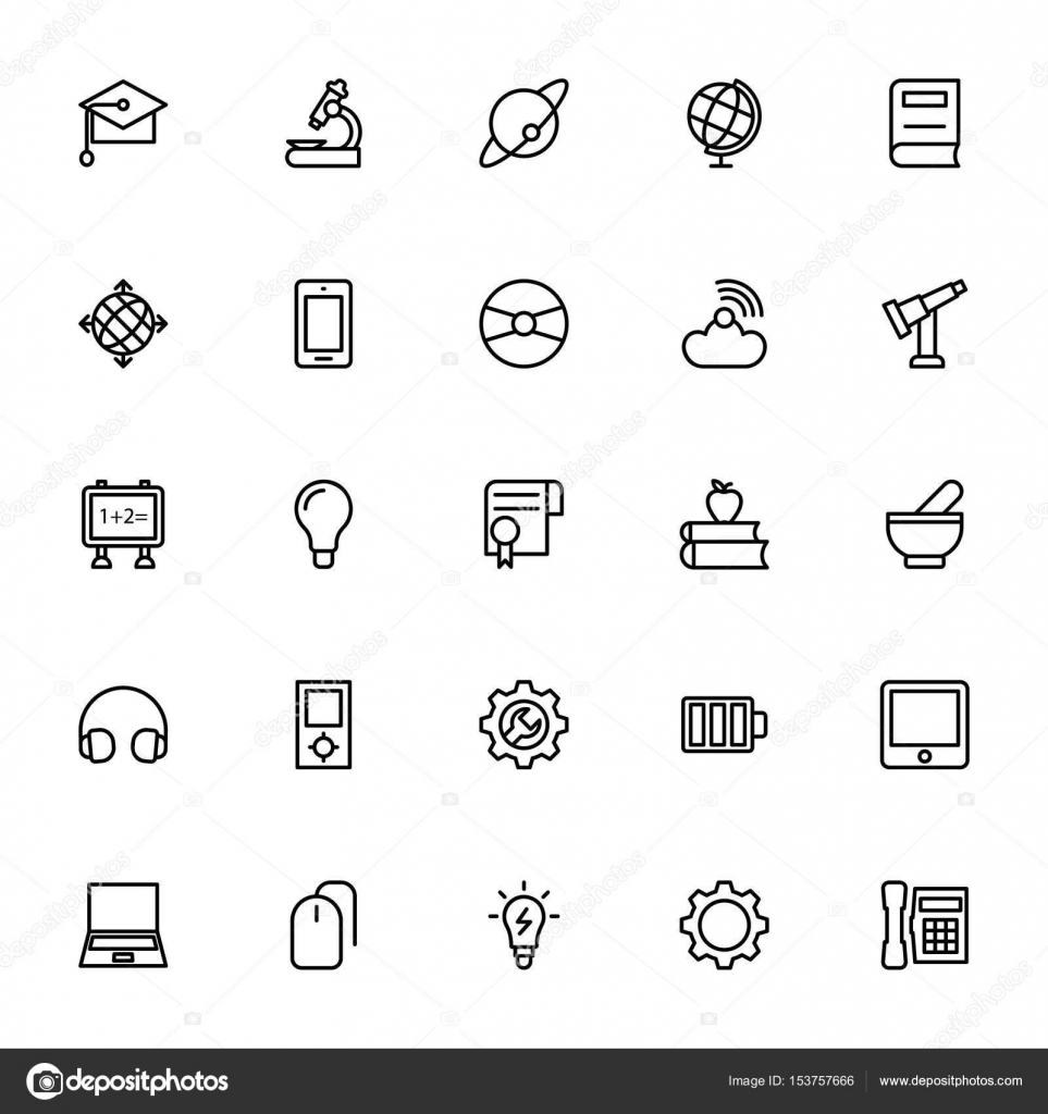 Science and Technology Line Vector Icons 6 Stock Vector Image by ...