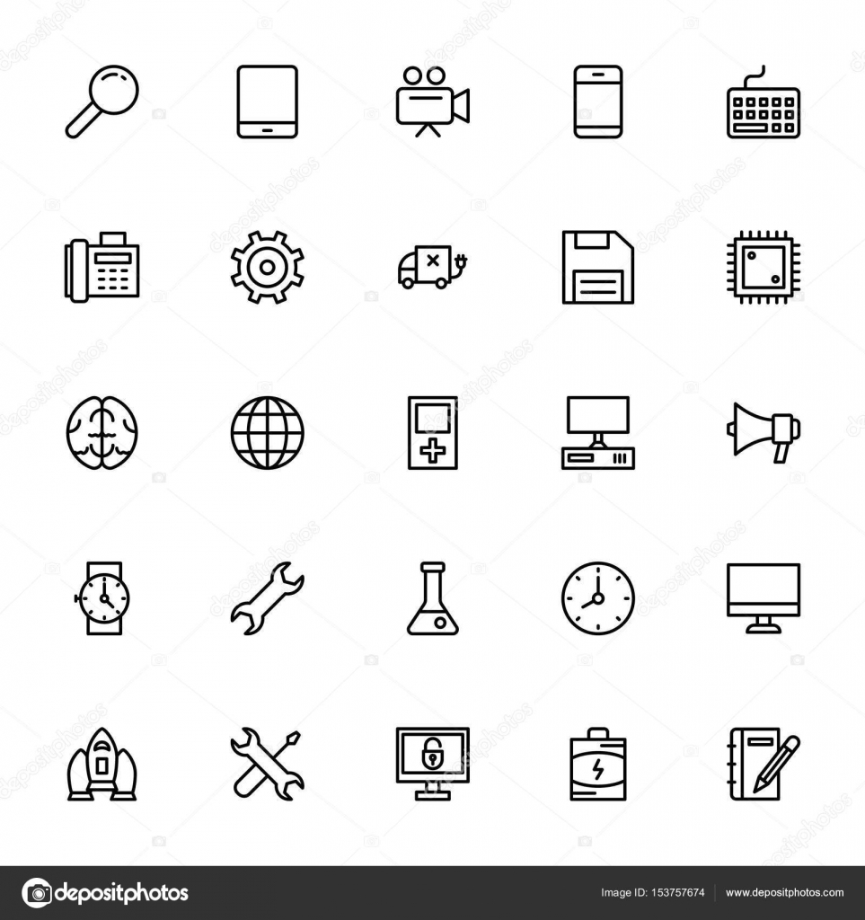 Science and Technology Line Vector Icons 2 Stock Vector Image by ...