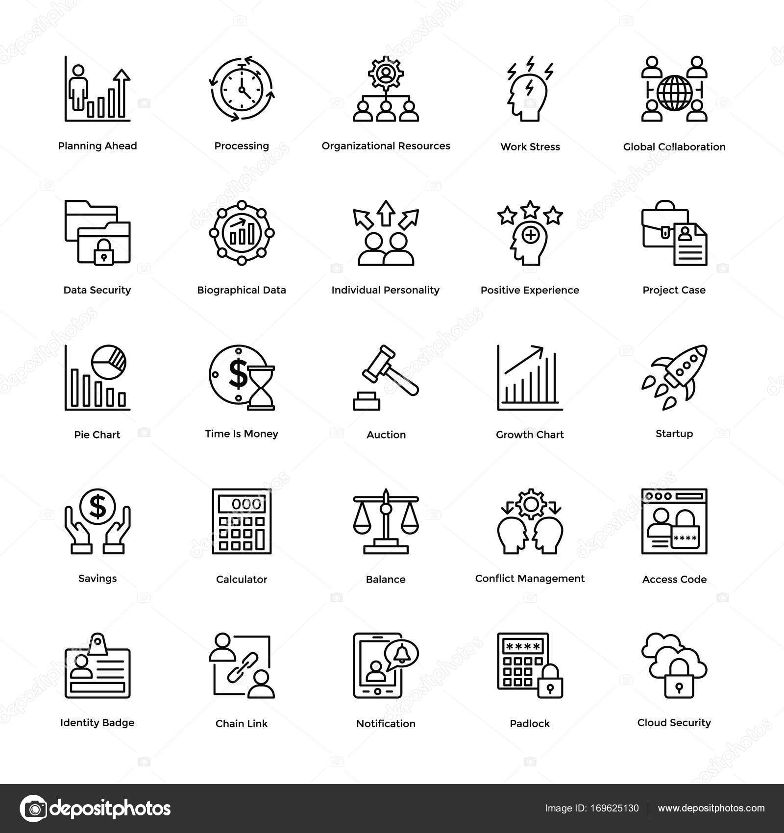 Project Management Vector Icons Set 8 — Stock Vector © vectorsmarket ...