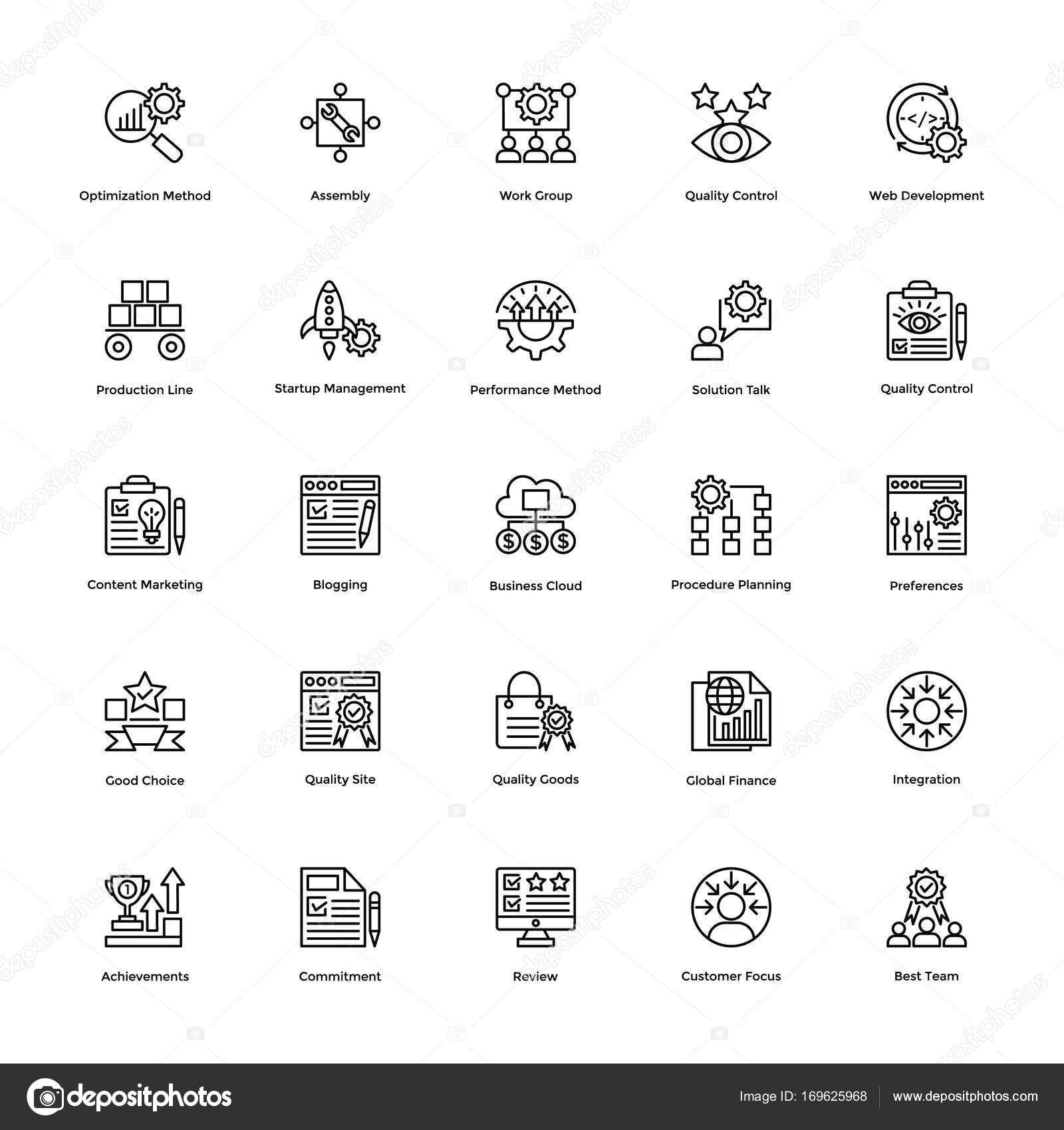 Project Management Vector Icons Set 23 Stock Vector Image by ...