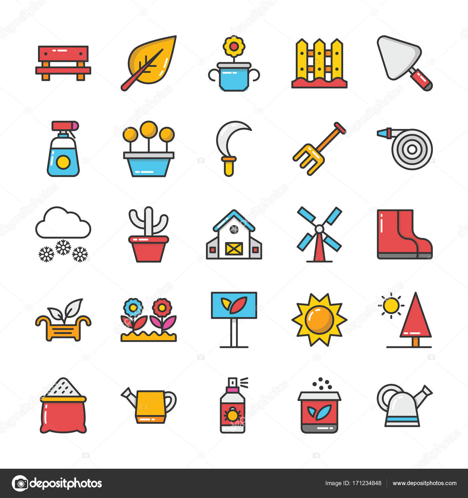Nature Colored Vector Icons Set 5 Stock Vector by ©vectorsmarket 171234848
