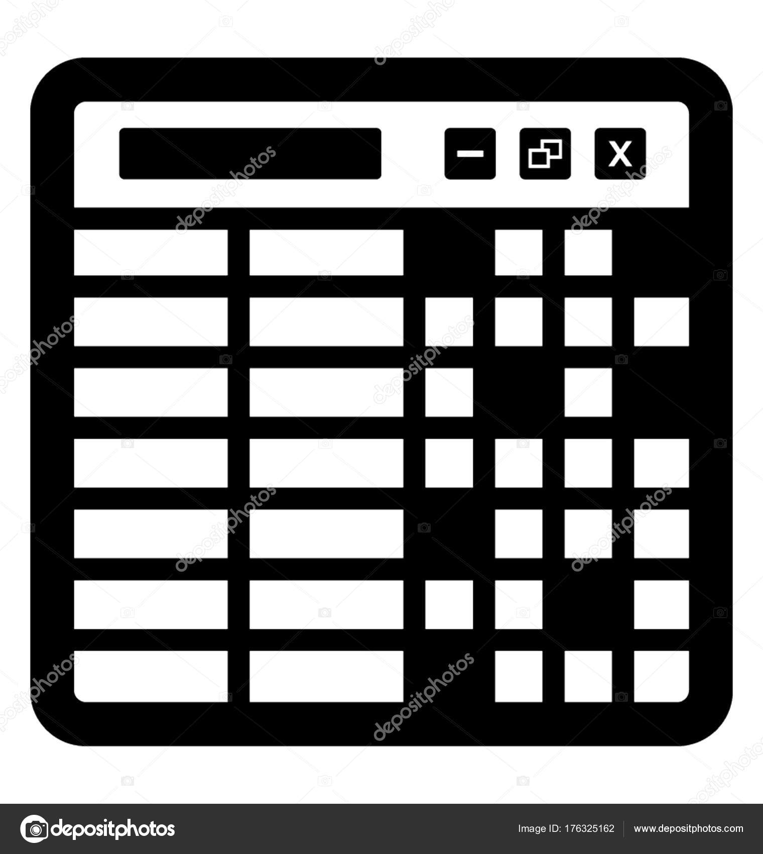 Data Table Icon Vector