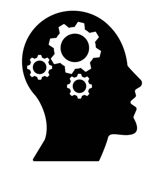 Thinking gears in head silhouette — Stock Vector © PKIllustrations #7105673