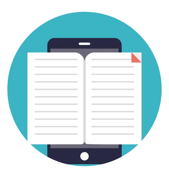 Online Education Book Reading Concept Flat Vector Icon — Stock Vector ...