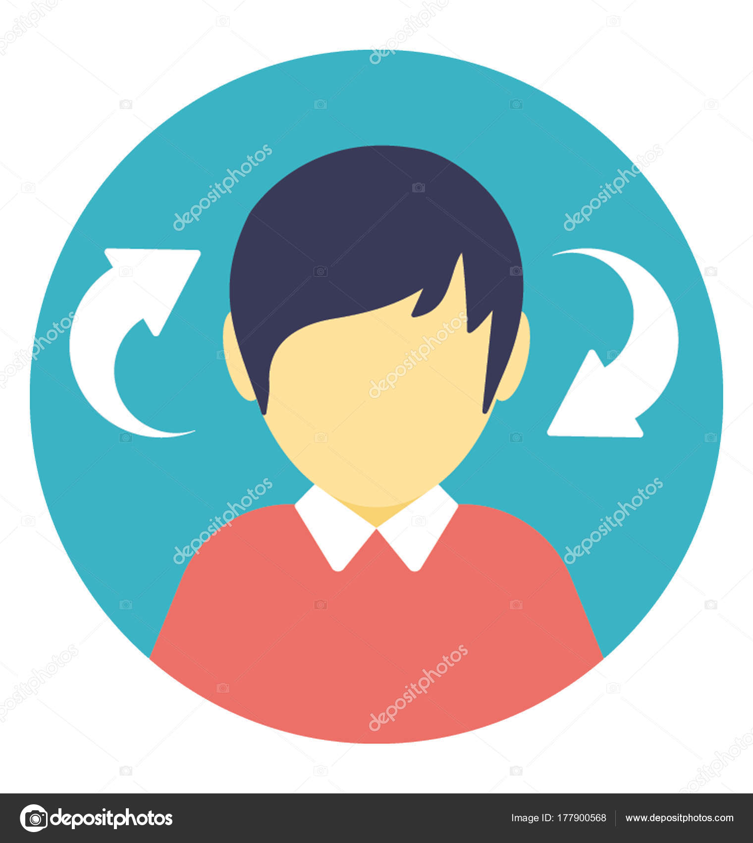 Une Photo Profil Masculin Avec Synchronisation Des Flèches Concept ...