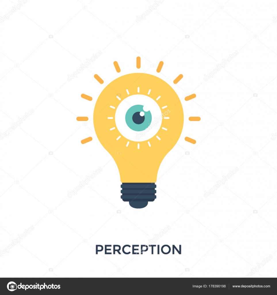 Eyeball Light Bulb Symbolishing Perception Flat Vector Illustration ...