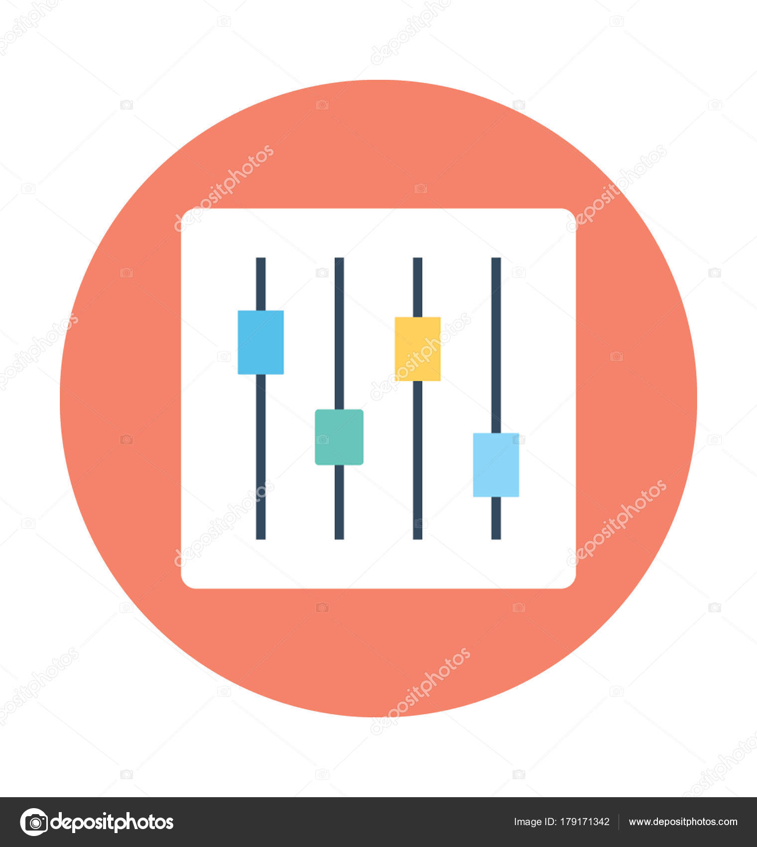 Equalizer Flat Vector Icon Stock Vector by ©vectorsmarket 179171342