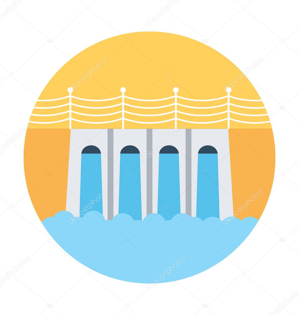 Water Dam Vector Icon — Stock Vector © vectorsmarket #179281176