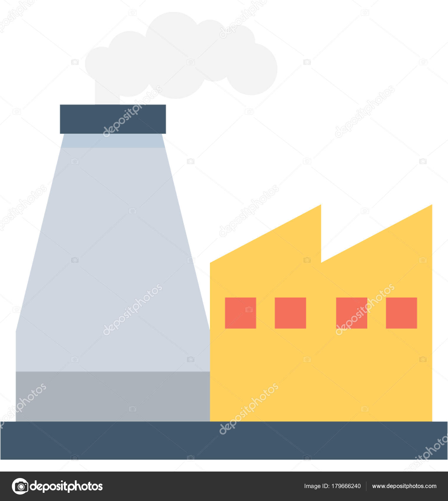 Factory Flat Vector Icon Stock Vector by ©vectorsmarket 179666240