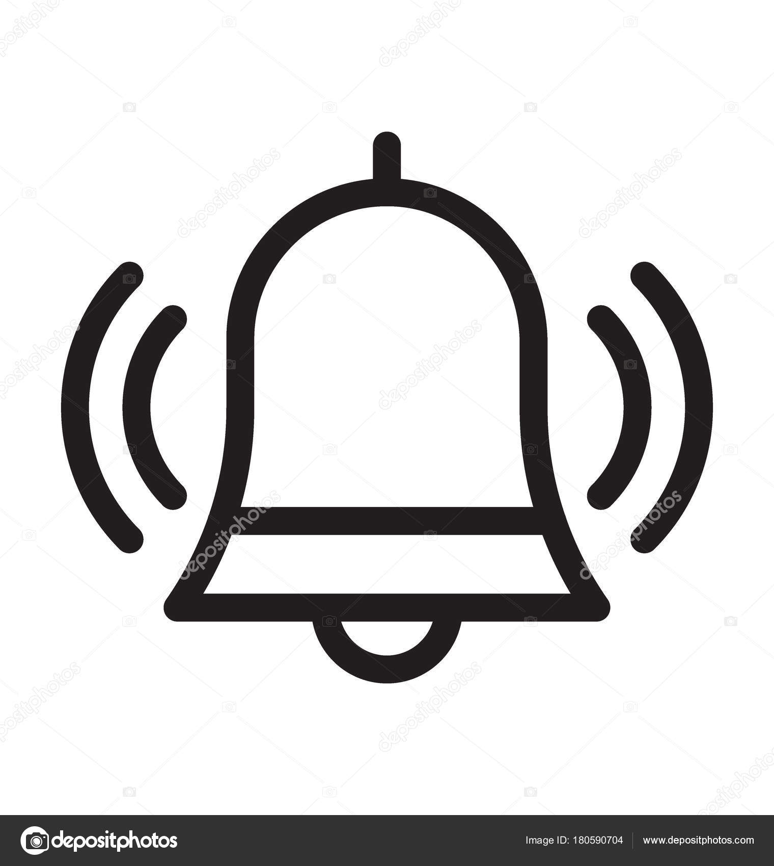 Bell Ringing Vector Outline Icon Stock Vector by ©vectorsmarket 180590704