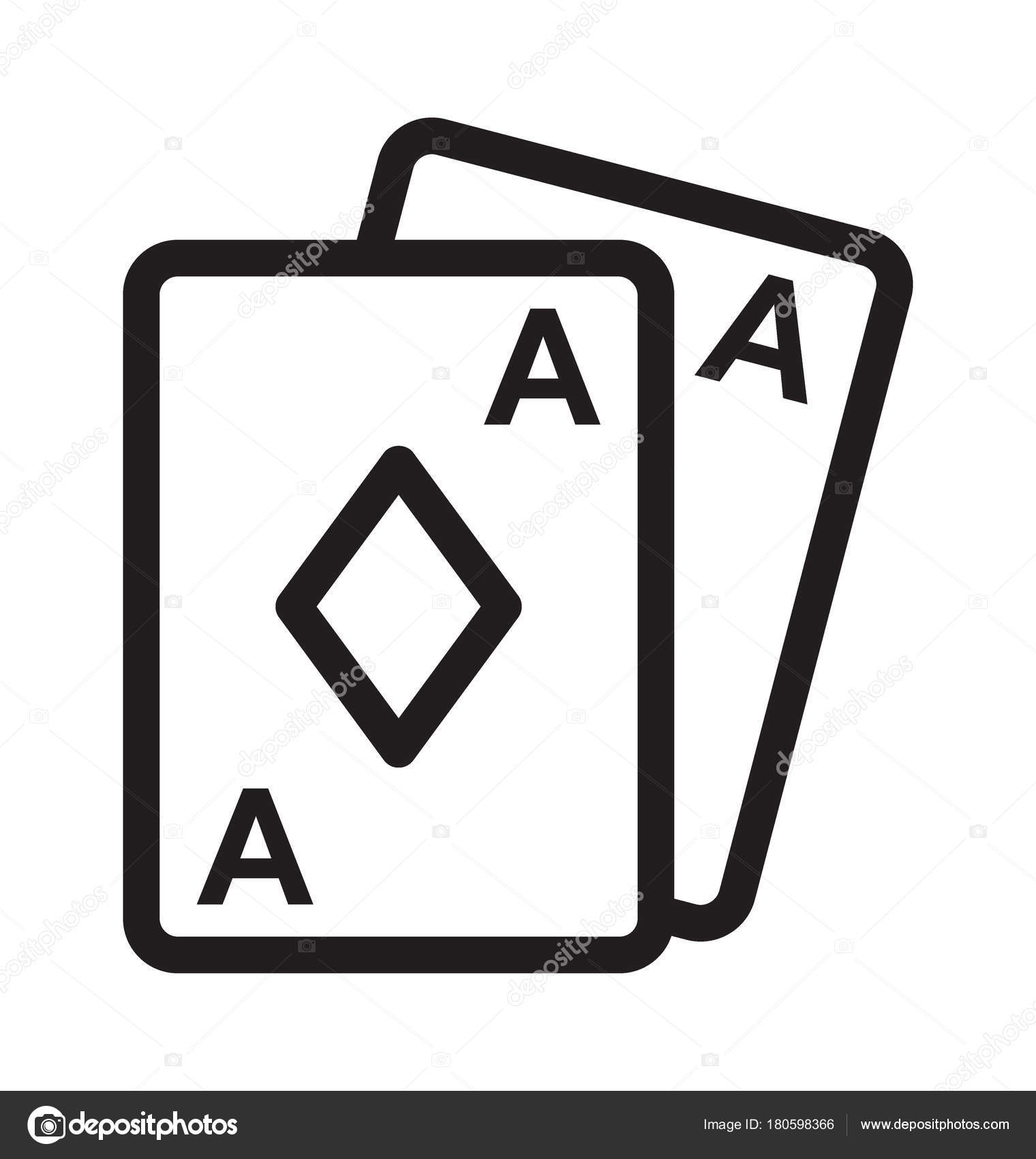 Diamond Card Vector Outline Icon Stock Vector Image by ©vectorsmarket ...