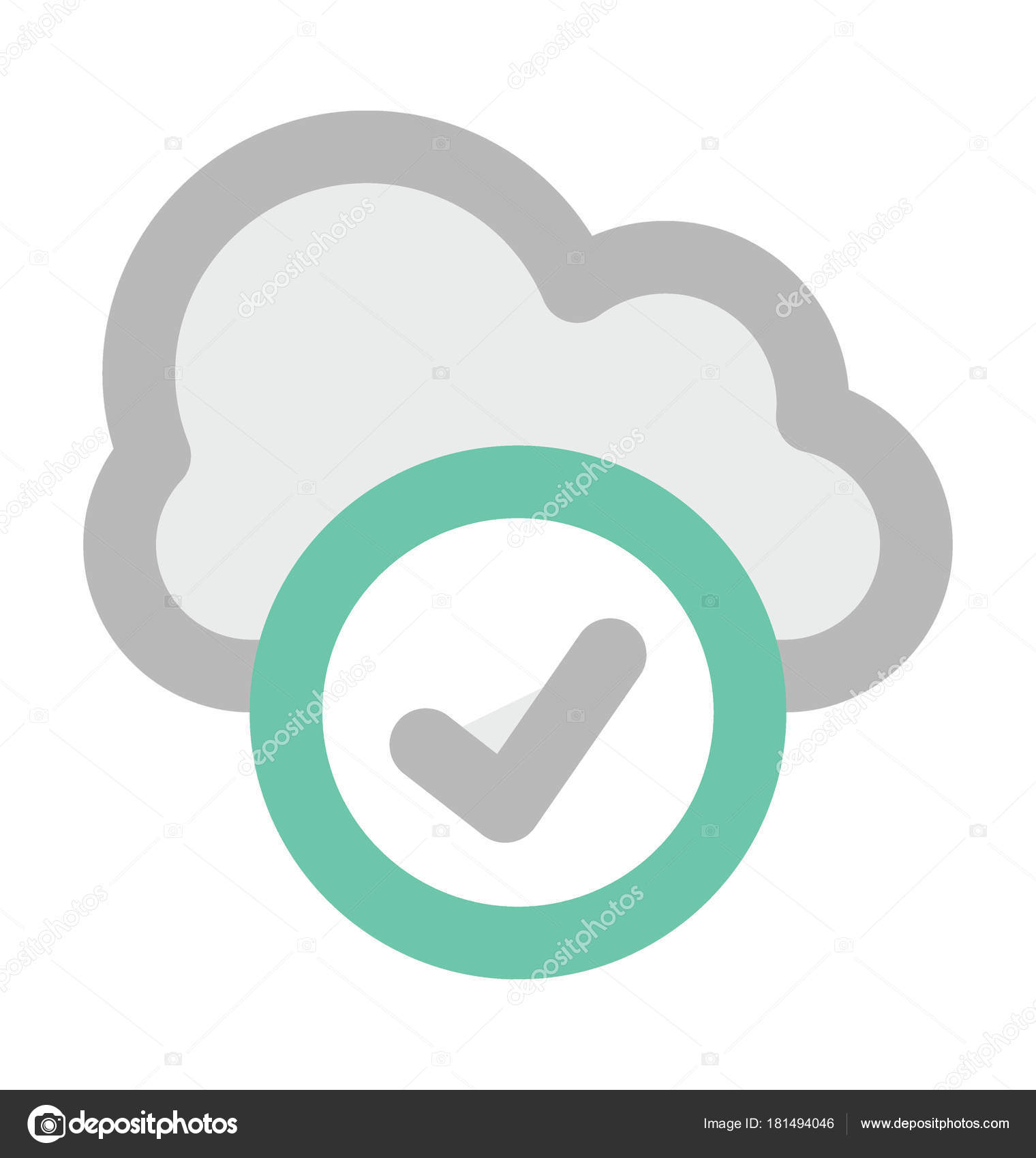 Cloud Check Mark Bold Vector Icon Stock Vector by ©vectorsmarket 181494046