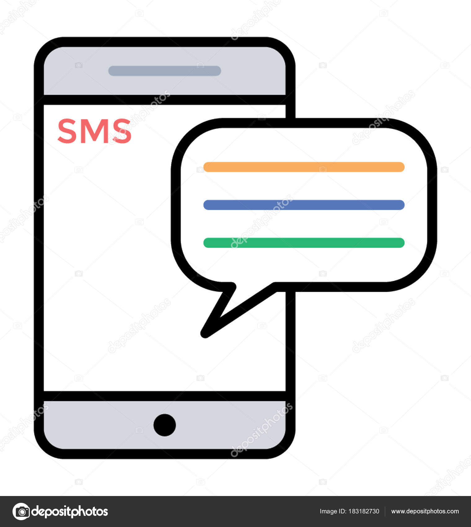 Mobile Sms Color Line Icon Sms Marketing Concept Stock Vector Image by ...