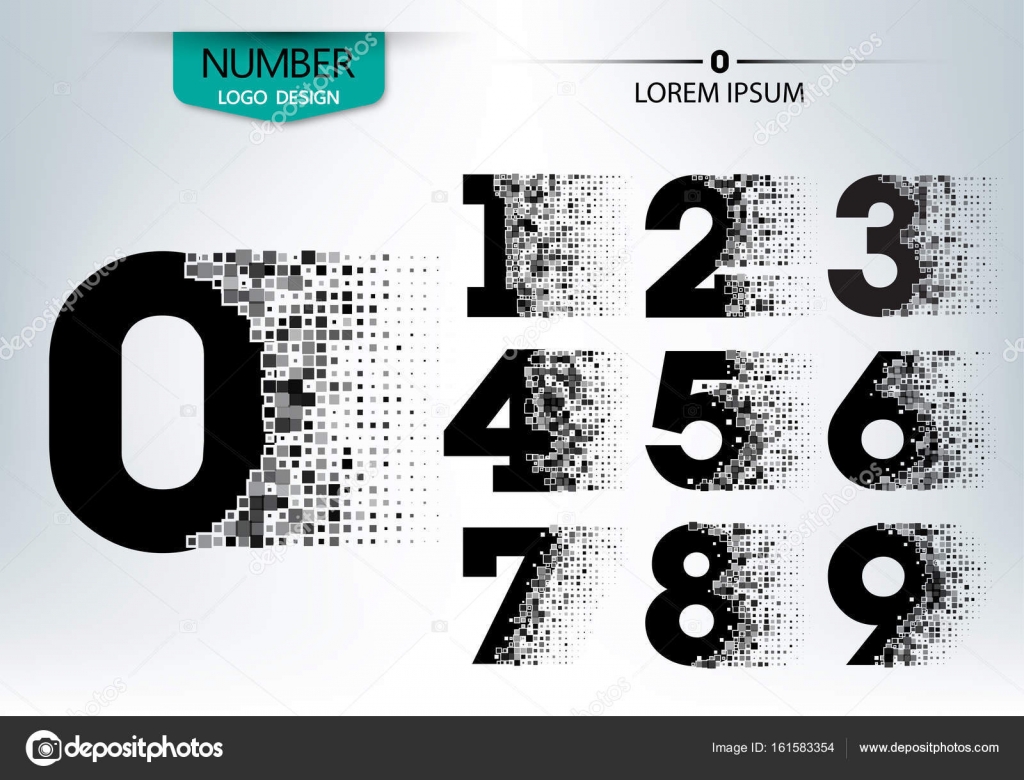 Set of numbers technology with explode spread character Stock Vector ...