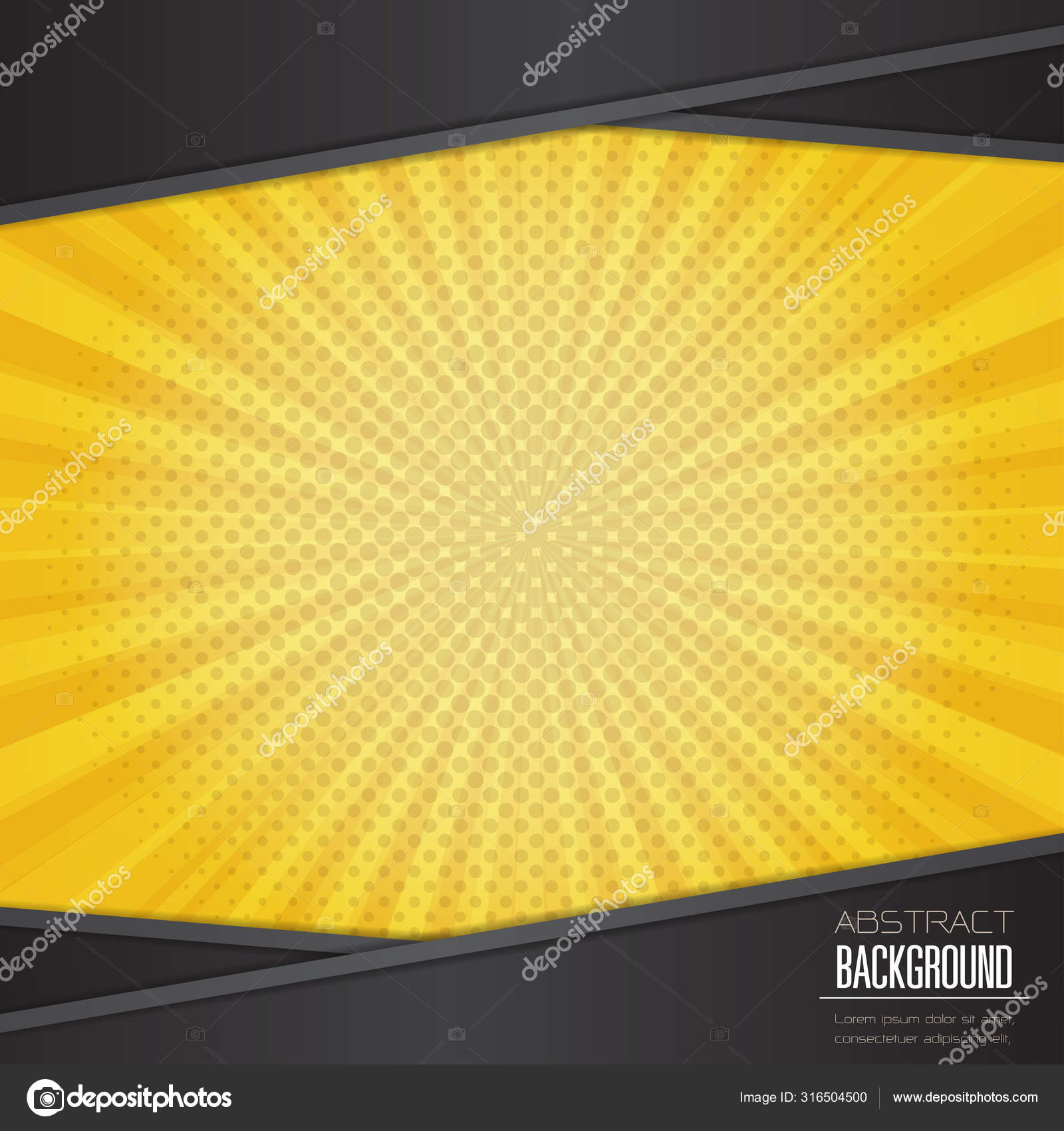 Streamer orange spreading on a yellow background, abstract vecto Stock ...