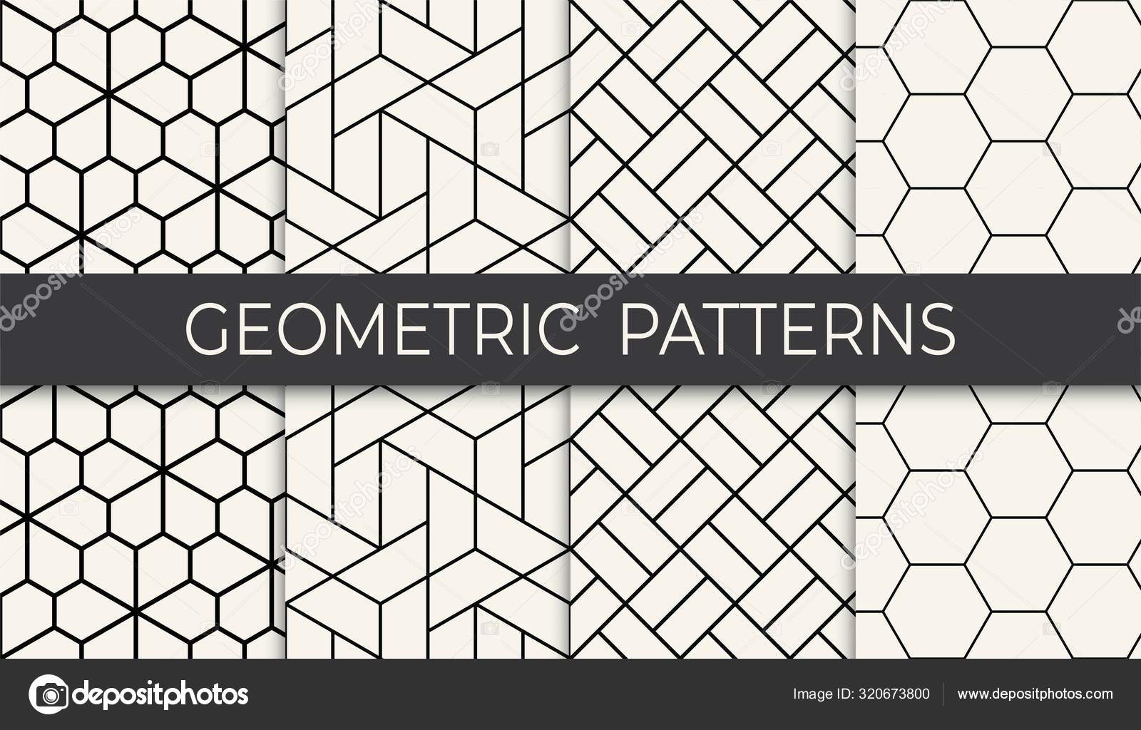Black and white geometric grid pattern set Stock Vector by ©Sunspire ...